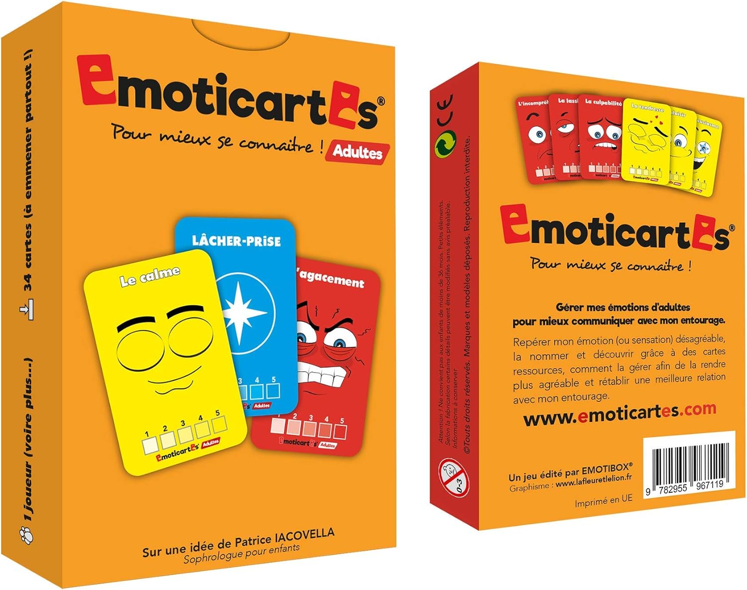 Emoticartes : Adultes - Le Jeu de Cartes émotions pour Le dé